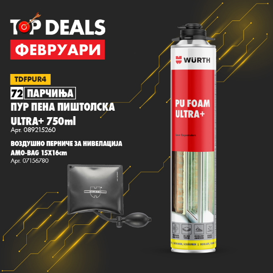 E-Shop Wurth Македонија | Пур пена пиштолска ULTRA+ 750ml - 72 пар ...